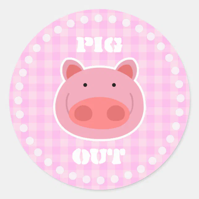 Pig Out Classic Round Sticker | Zazzle