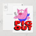 pig out postcard | Zazzle