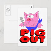 pig out postcard | Zazzle