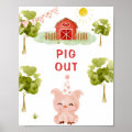 Pig out poster. Farm animals birthday Poster | Zazzle