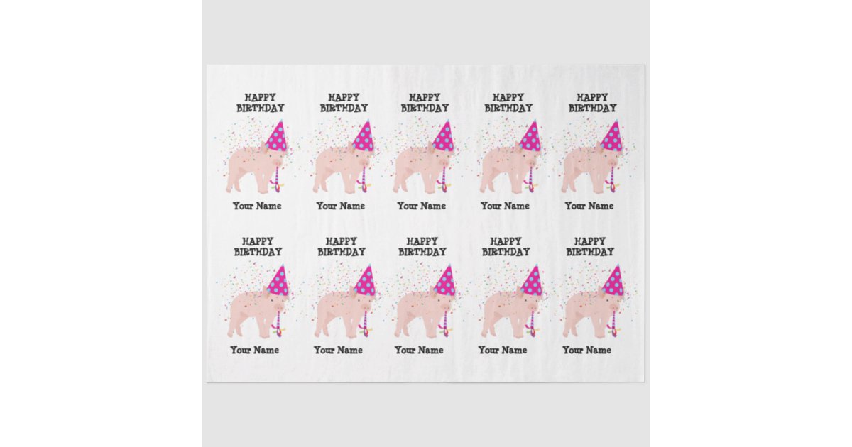 Pig Partying - Animals at Birthday Party Tissue Paper | Zazzle