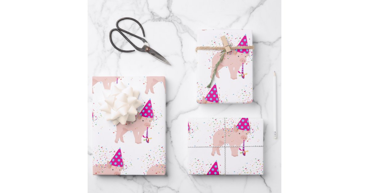 Pig Partying - Animals Having a Party Wrapping Paper Sheets | Zazzle