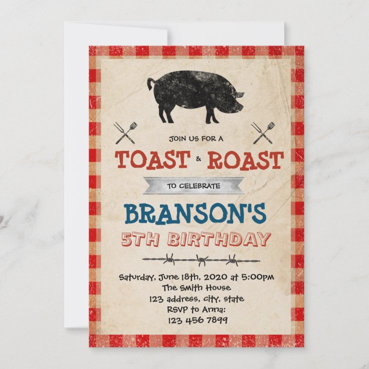 Pig roast and toast party invitation | Zazzle
