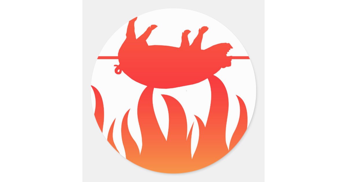 Pig Roast BBQ Sticker | Zazzle