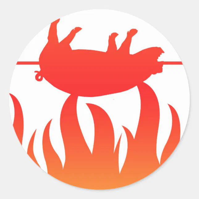 Pig Roast BBQ Sticker | Zazzle