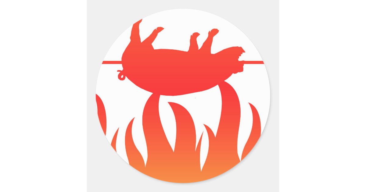 Pig Roast BBQ Sticker | Zazzle.com
