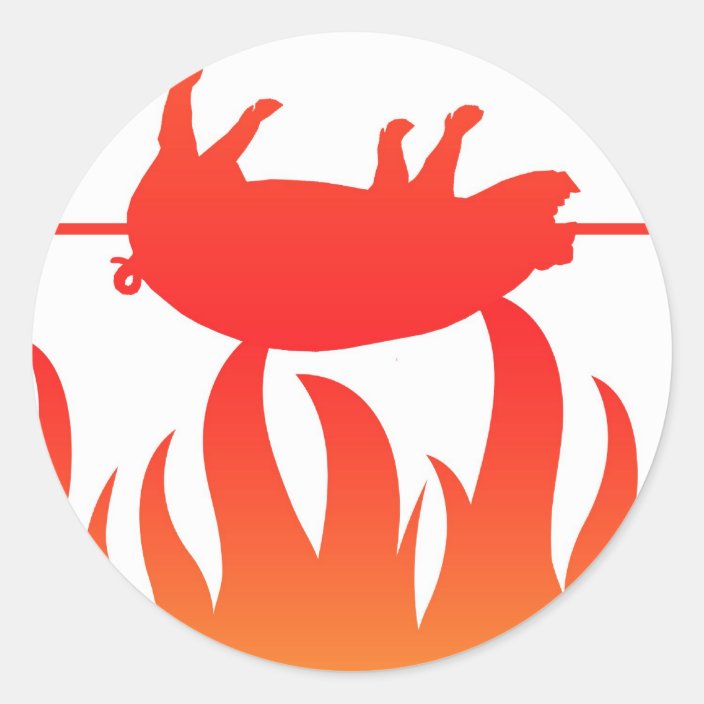 Pig Roast BBQ Sticker | Zazzle.com