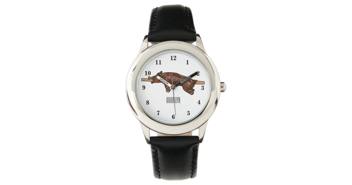 Pig roast / hog roast cartoon illustration watch | Zazzle