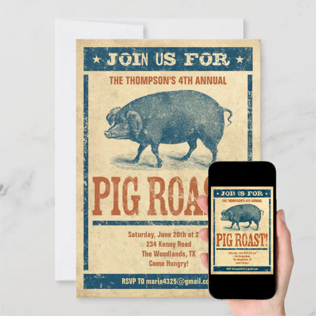 Pig Roast Invitations | Zazzle
