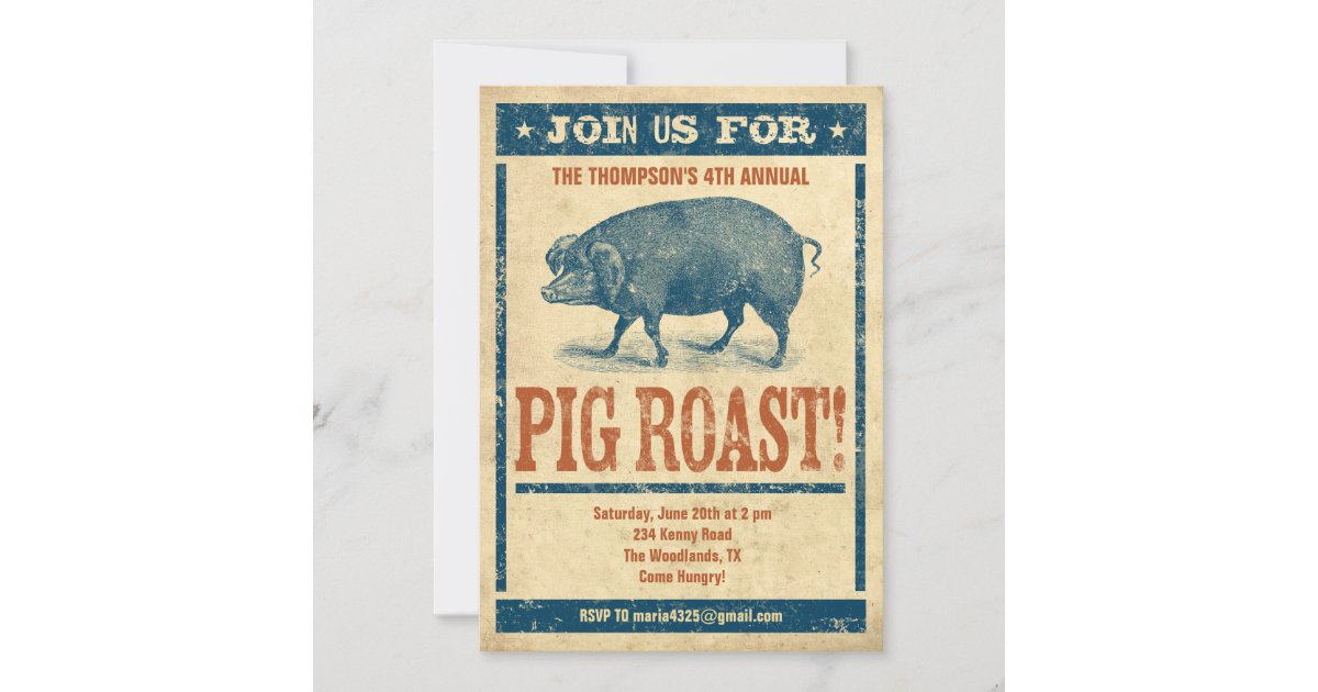 Pig Roast Invitations | Zazzle