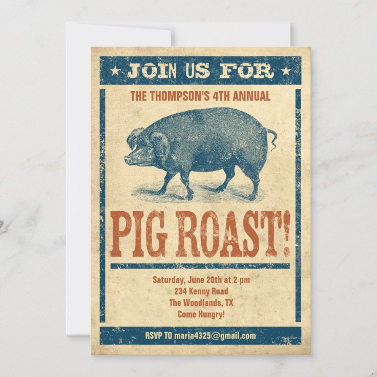 Pig Roast Invitations | Zazzle