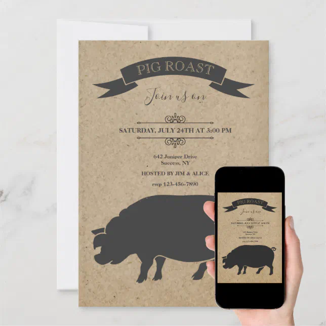 Pig Roast Invitations | Zazzle