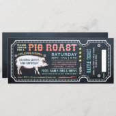 Pig Roast Ticket Invitations with Raffle Ticket v5 | Zazzle