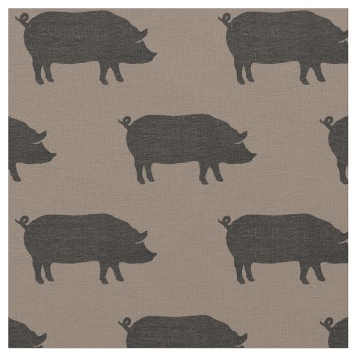 Pig Silhouettes Patterned Fabric | Zazzle