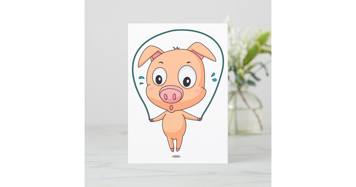 Pig Skipping Invitation | Zazzle