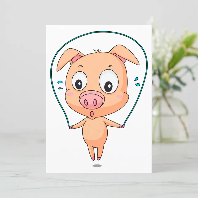 Pig Skipping Invitation | Zazzle
