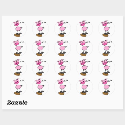 Pig Stick Figure Sticker | Zazzle
