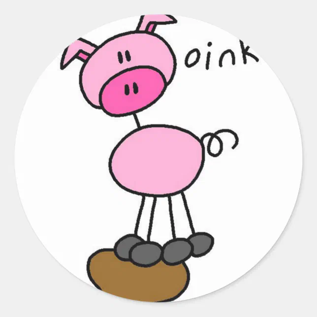 Pig Stick Figure Sticker | Zazzle