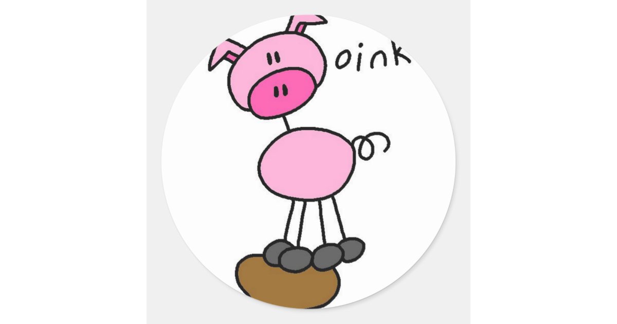 Cartoon Pig Head On A Stick