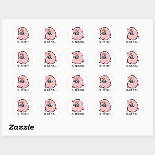 Pig Ture Perfect Funny Photography Pig Pun Classic Round Sticker Zazzle