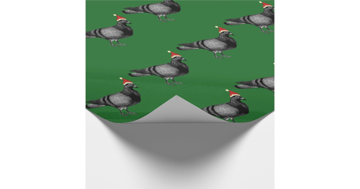 pigeon christmas wrapping paper | Zazzle