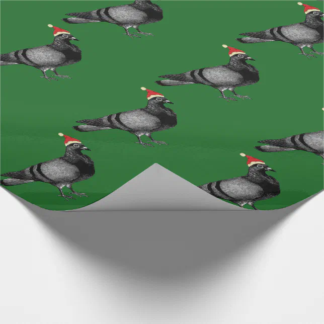 pigeon christmas wrapping paper | Zazzle