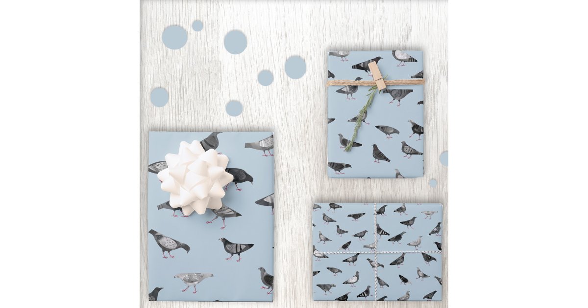 Pigeon Pattern Wrapping Paper Sheets | Zazzle