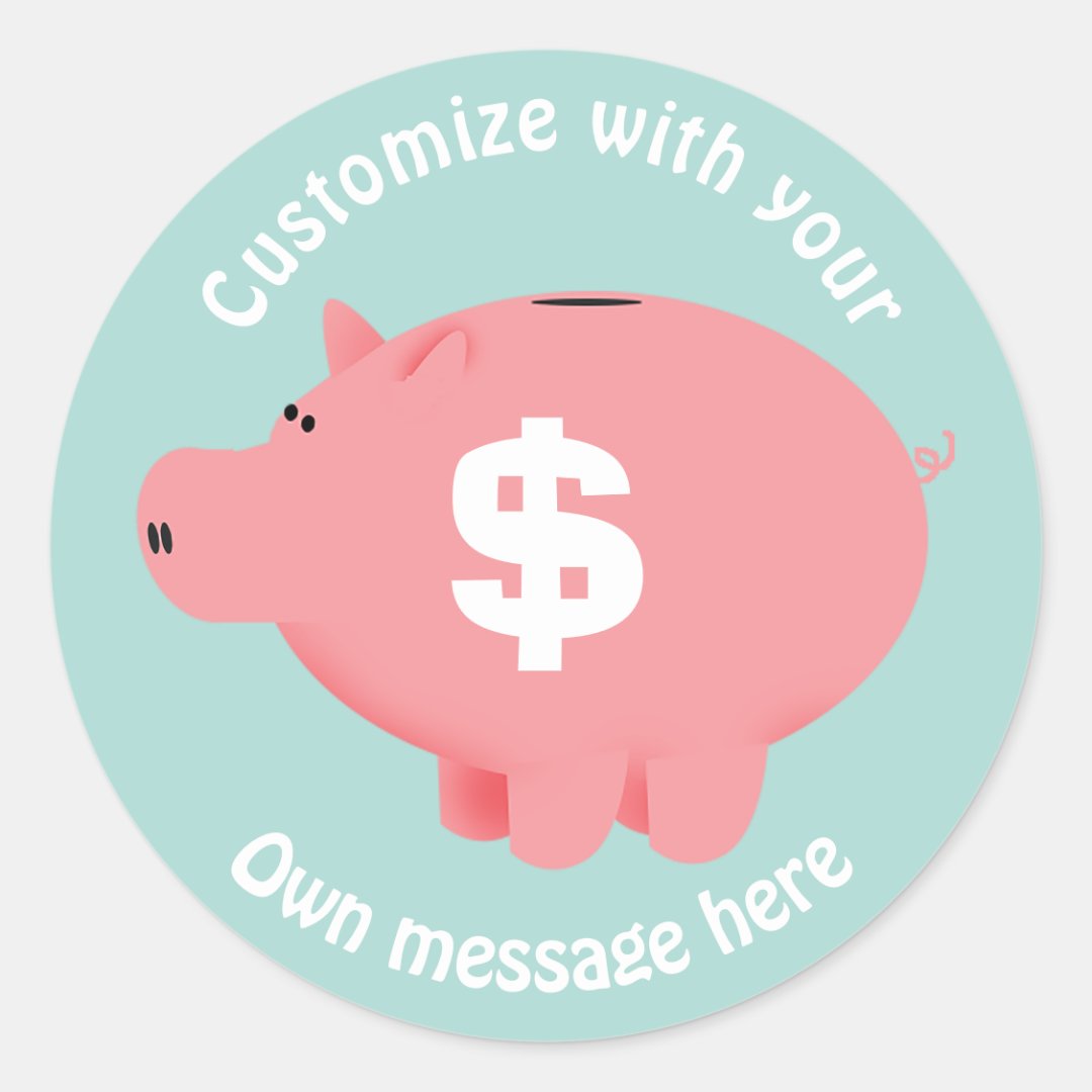 Piggy Bank Classic Round Sticker | Zazzle