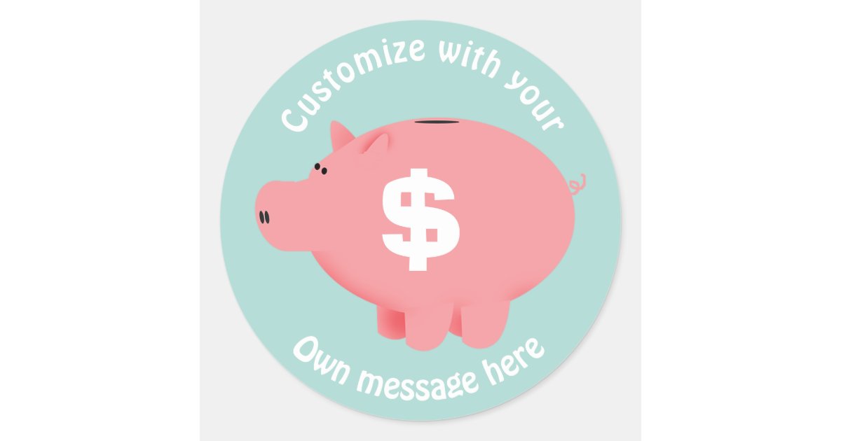 Piggy Bank Classic Round Sticker | Zazzle