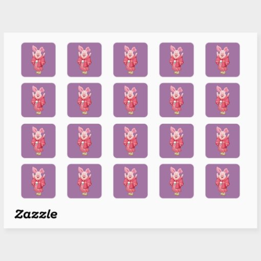 Piglet 10 square sticker | Zazzle