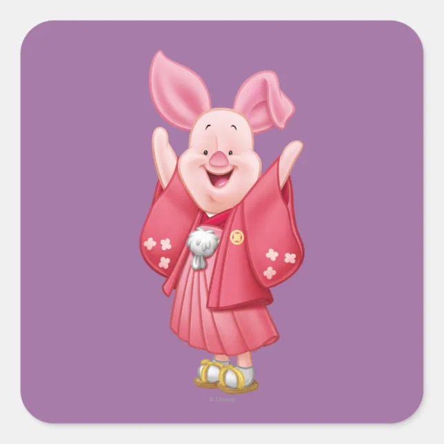 Piglet 10 square sticker | Zazzle