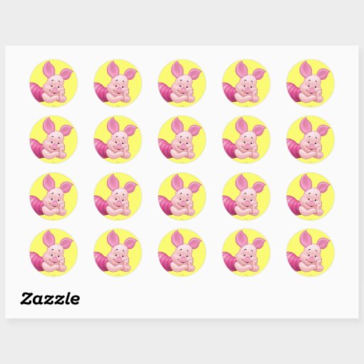 Piglet 1 classic round sticker | Zazzle