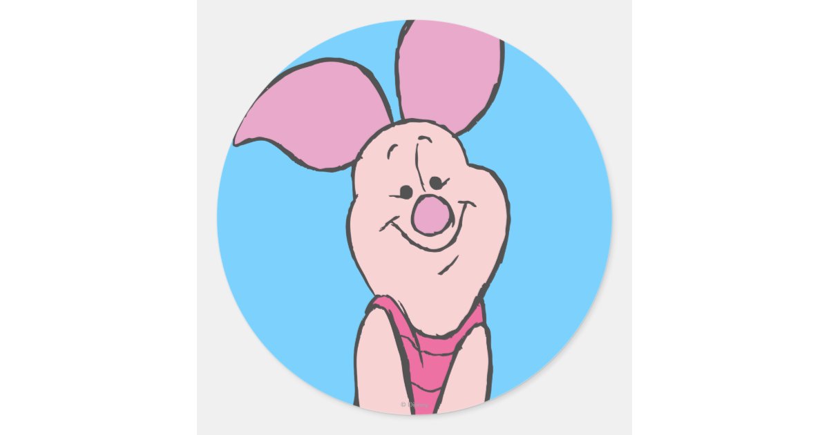 Piglet 3 classic round sticker | Zazzle