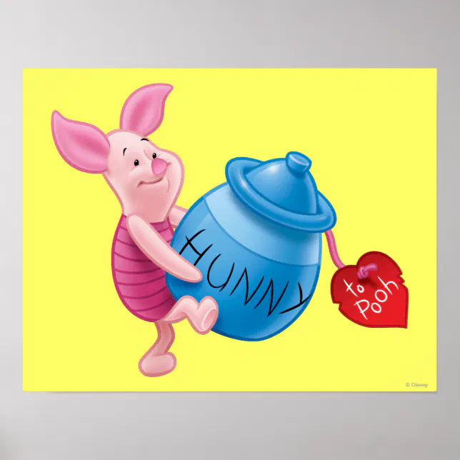 Piglet and Hunny Pot Poster | Zazzle