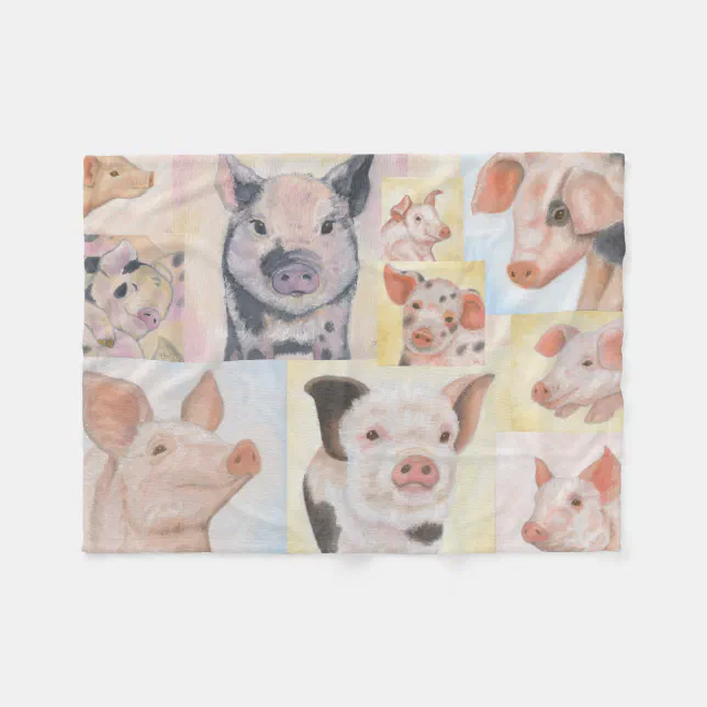 Piglet Collage fleece | Zazzle