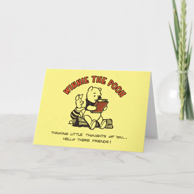 Piglet & Pooh - Thinking Little Thoughs of You Card | Zazzle