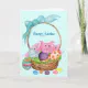 Pigs Happy Easter Card. Pigs, eggs, Easter basket Holiday Card | Zazzle