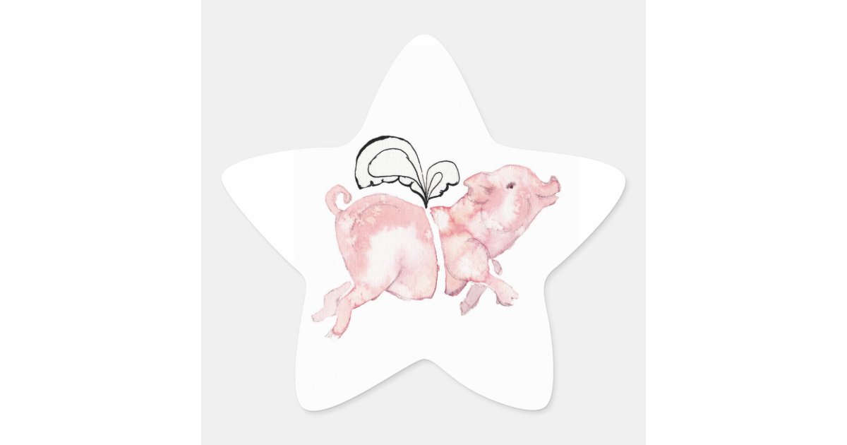 Pigs May Fly Star Sticker | Zazzle