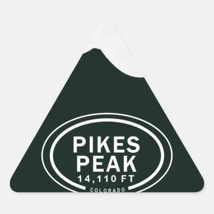 Pikes Peak 14,110 FT Colorado Rocky Mountain Triangle Sticker | Zazzle.com