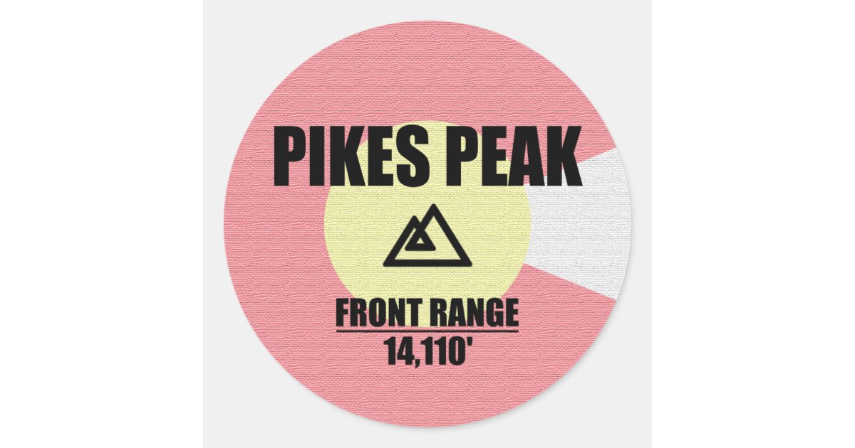 Pikes Peak Classic Round Sticker | Zazzle