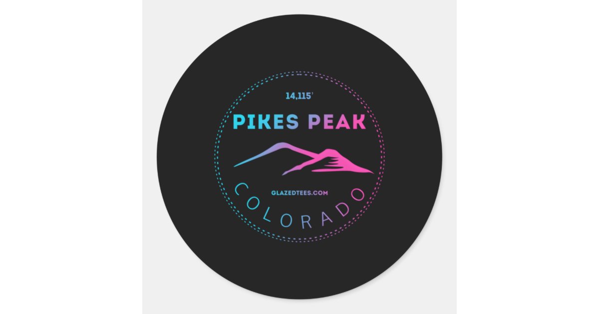 Pikes Peak Colorado Mountain Adventure Classic Round Sticker | Zazzle