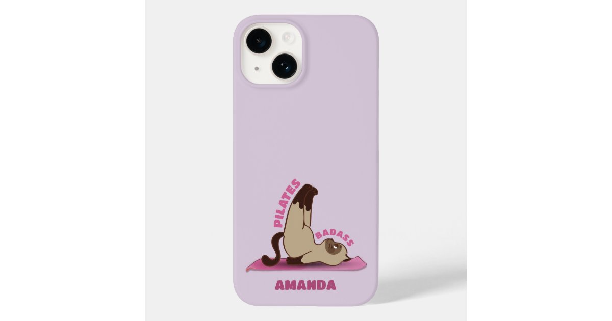 Pilates Badass Workout Kitty Cat Phone Case | Zazzle