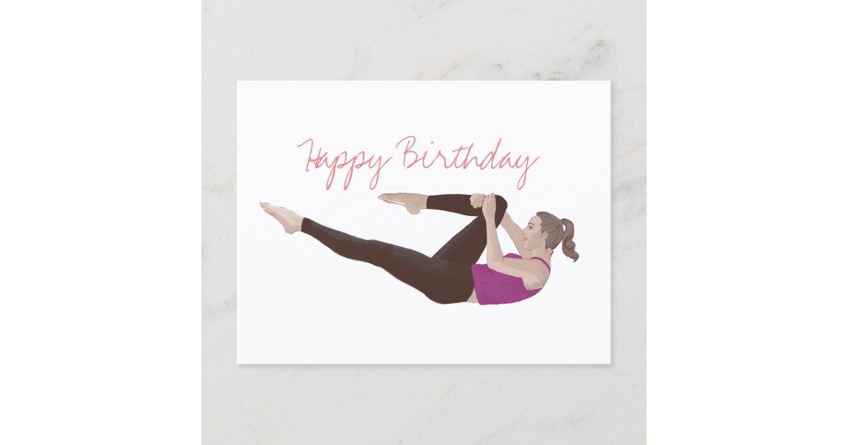 Pilates Birthday Postcard | Zazzle