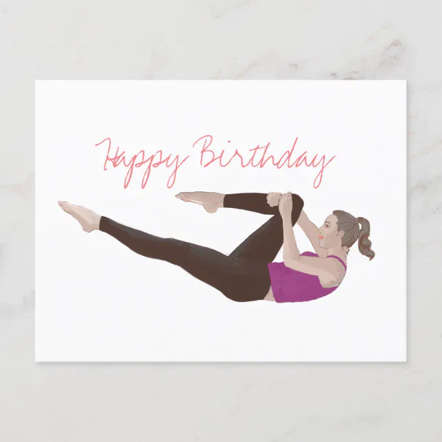 Pilates Birthday Postcard | Zazzle