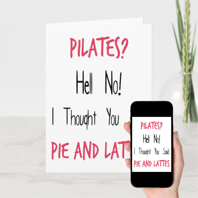 Pilates Funny Quote, Black and Pink Card | Zazzle
