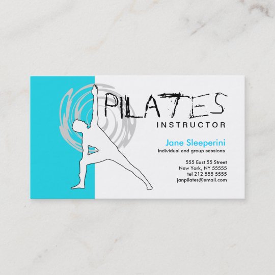Pilates Instructor Business Card Blue | Zazzle.com