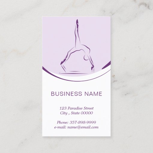 Pilates instructor card with two pilates poses | Zazzle