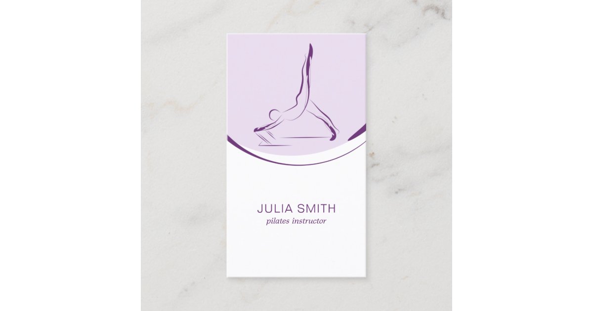 Pilates instructor card with two pilates poses | Zazzle