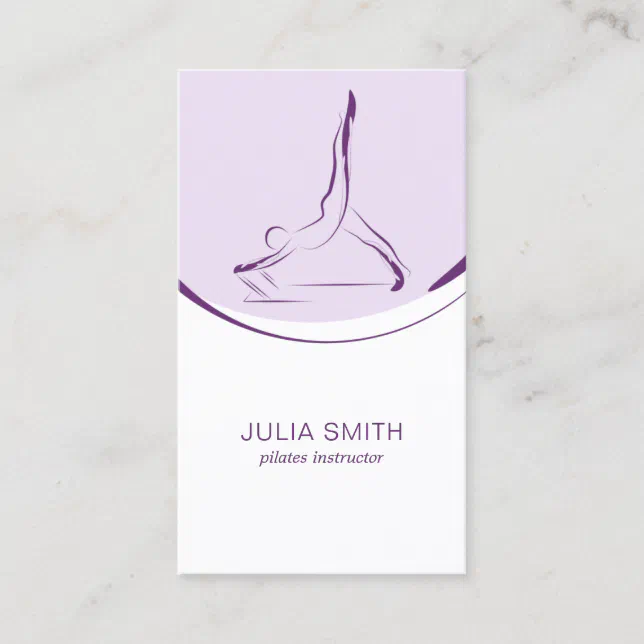 Pilates instructor card with two pilates poses | Zazzle