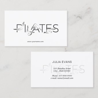 Pilates Instructor Pilates Letters Business Card | Zazzle